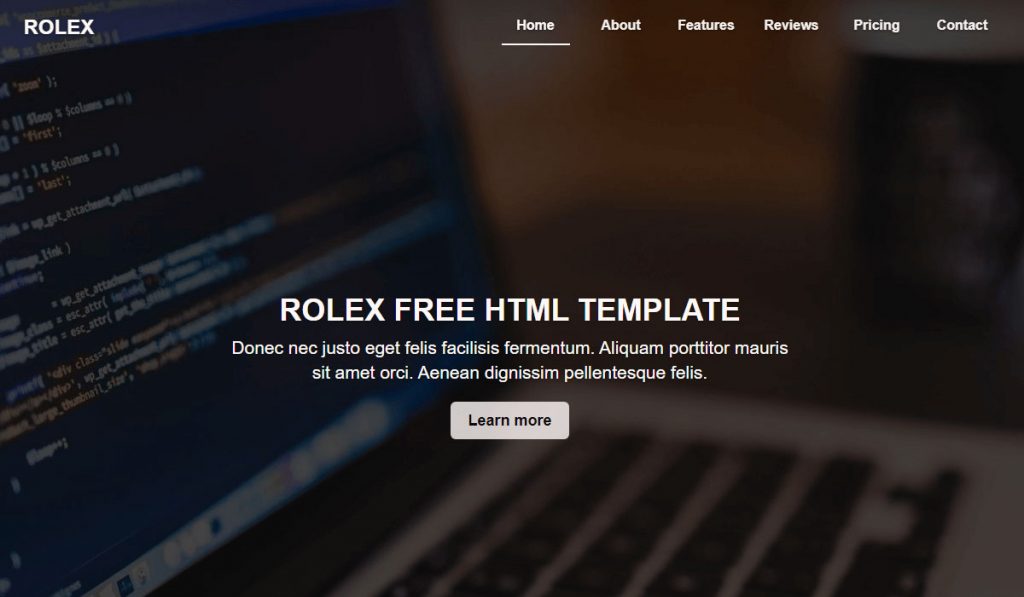 Rolex- Responsive One Page HTML5 Template – WP Colors